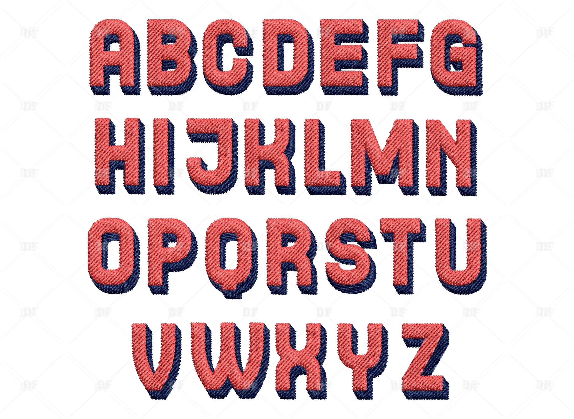 3D Sport Font Embroidery Design: Capital Letters & Numbers (6 Sizes) - Etsy