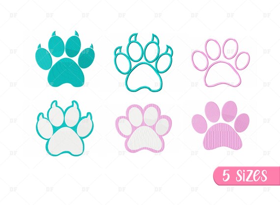 Paw Embroidery Design Paw Embroidery Bundle Dog Paw - Etsy