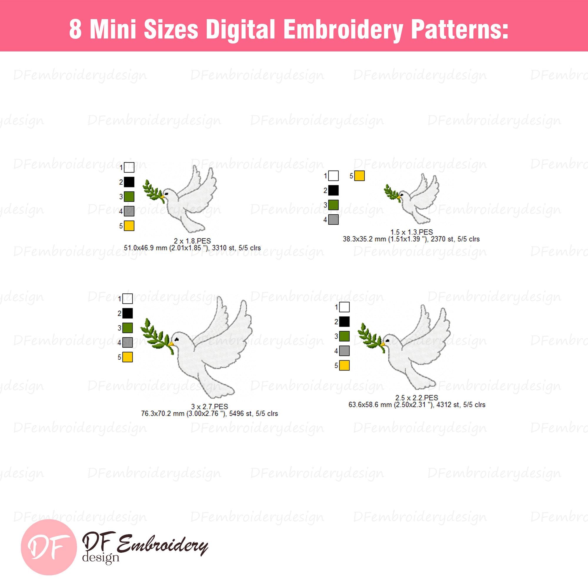 Mini Dove Machine Embroidery Design: Wedding, Christening, Family ...