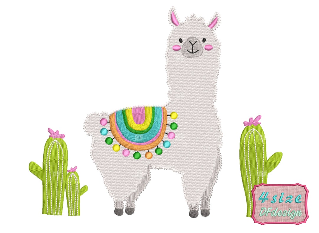 Llama Embroidery Design: Baby Animal Machine Embroidery (4 Size ...