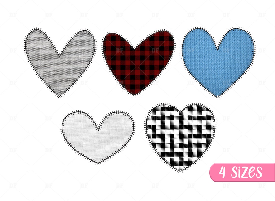 Heart Applique Embroidery Design: Valentine Love (digital Download) - Etsy