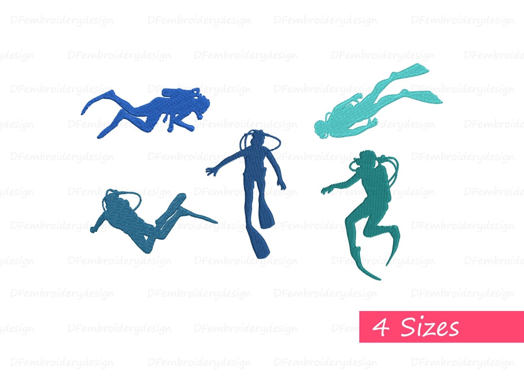 Mini Scuba Diver Embroidery Designs, Scuba Diver Embroidery Design ...