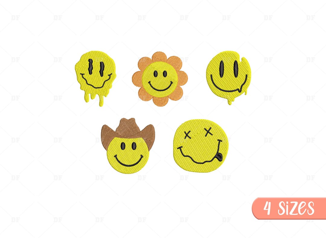 Mini Smile Embroidery Designs, Smiley Embroidery Design, Machine ...