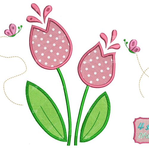 Flowers Applique Machine Embroidery Design SPRING04 - Etsy