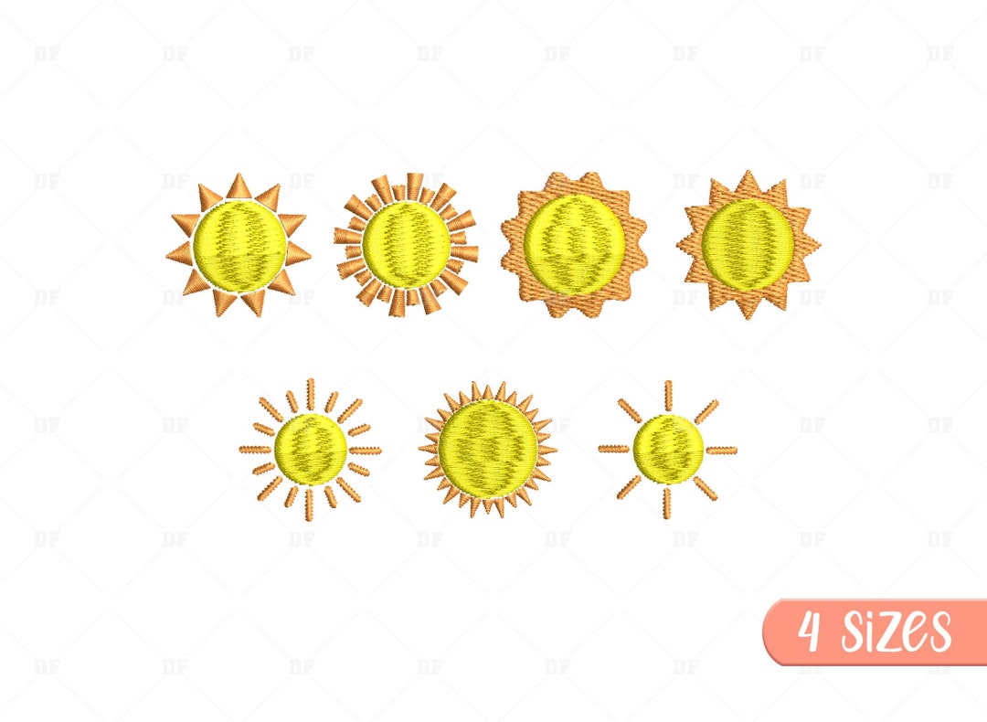 Mini Sun Embroidery Designs, Sun Embroidery Design, Sky Embroidery ...