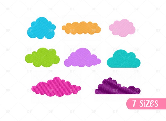 Mini Cloud Embroidery Design Cloud Embroidery Design Bundle - Etsy
