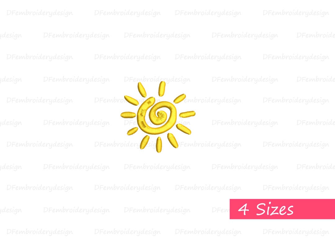 Mini Sun Embroidery Design: Vibrant Machine Pattern (4 Sizes) - Etsy