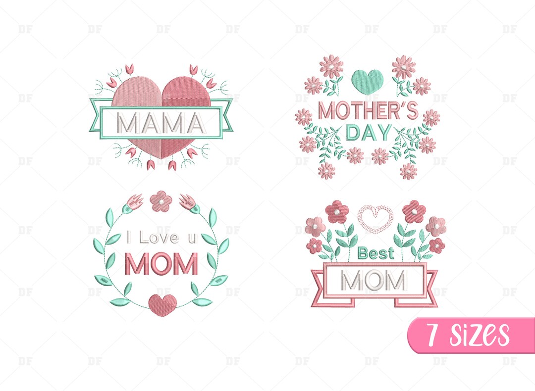 Mothers Day Embroidery Design, Best Mom Embroidery Design, Mom ...