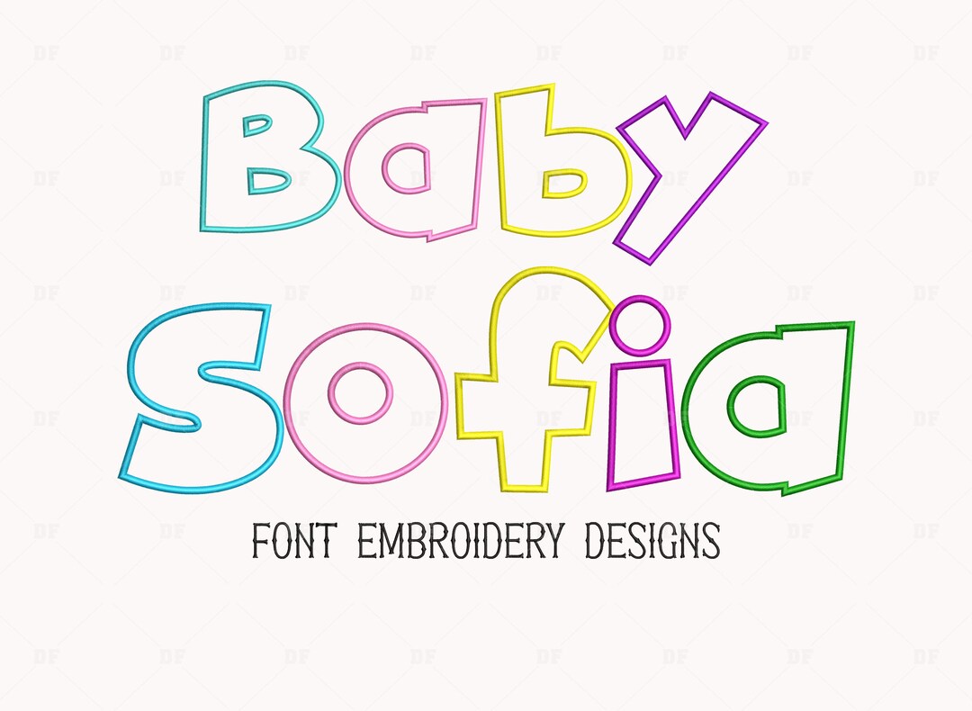 Baby Font Embroidery Design, Applique Font Embroidery Design, Baby ...