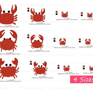 Mini Crab Embroidery Designs, Crab Embroidery Designs, Animals ...