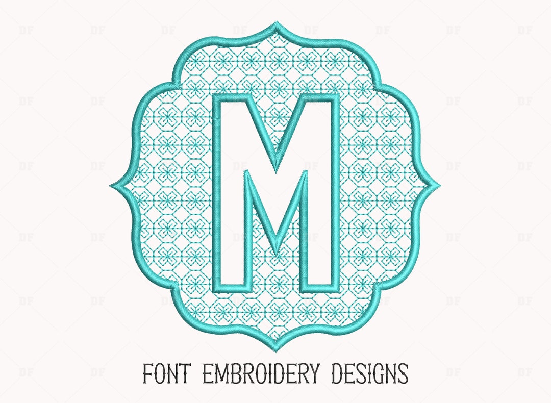 Font Embossed Embroidery Design, Monogram Alphabet Machine Embroidery ...
