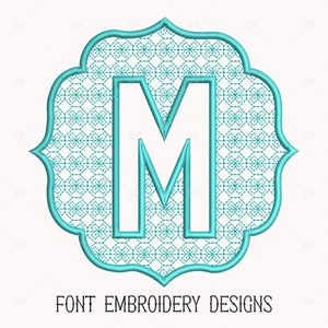 Font Embossed Embroidery Design, Monogram Alphabet Machine Embroidery ...
