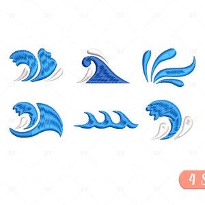 Mini Wave Embroidery Designs, Wave Machine Embroidery Designs, Ocean ...