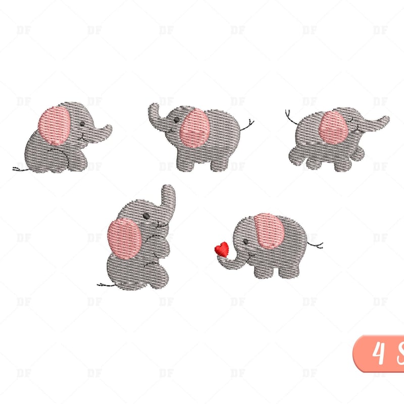 Elephant Embroidery Designs - Etsy