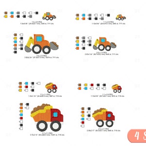 Mini Construction Embroidery Design, Vehicles Embroidery, 5 Designs, 4 ...