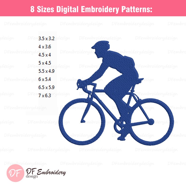 Bike Embroidery Design Bundle, Cycle Machine Embroidery File (digital ...