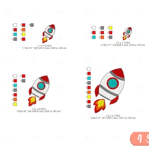 Mini Rocket Embroidery Design, Spaceship Embroidery Designs, Baby Boy ...