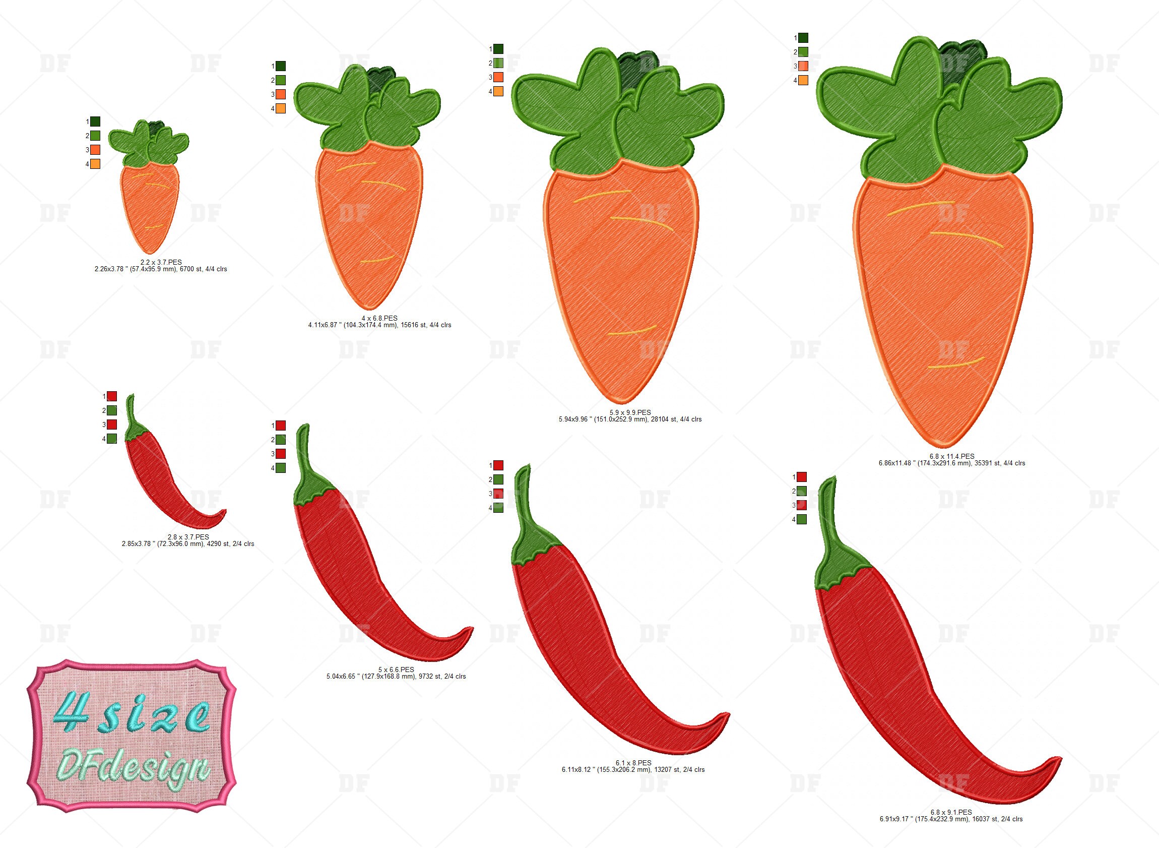 Vegetables Embroidery Design Bundle Vegetables Embroidery - Etsy