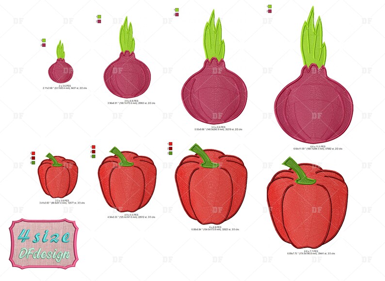 Vegetables Embroidery Design Bundle Vegetables Embroidery - Etsy