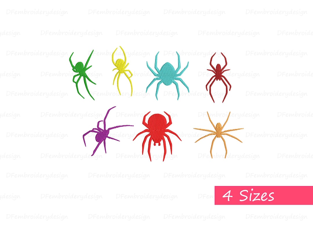 Mini Spider Embroidery Designs, Spider Embroidery Designs, Halloween ...
