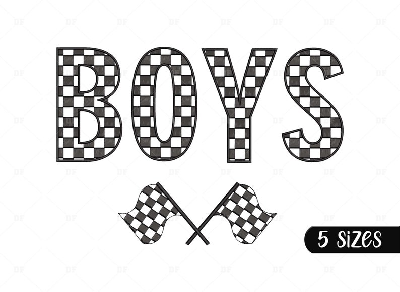 Checkered Racing Font Embroidery Designs: 5 Sizes (digital Files) - Etsy