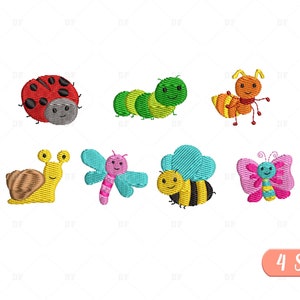 Mini Insect Embroidery Designs, Animals Embroidery Designs, 7 Designs ...