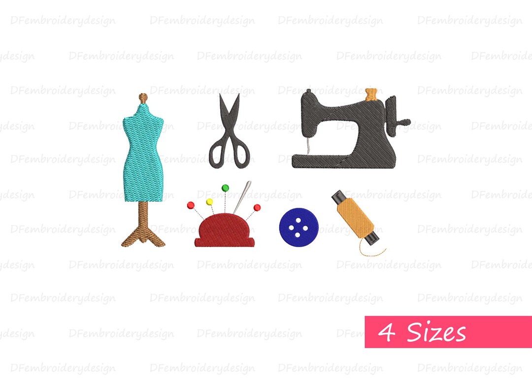 Mini Sewing Machine Embroidery Designs: 4 Sizes (digital Download) - Etsy
