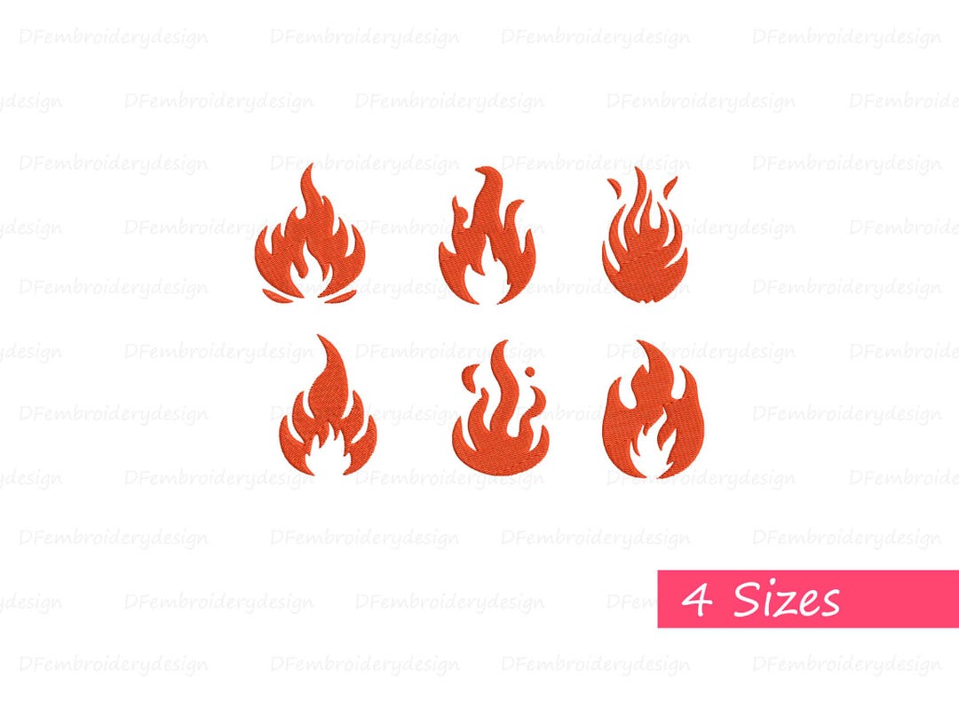 Mini Fire Flame Embroidery Designs, Fire Flame Embroidery Designs, Fire ...