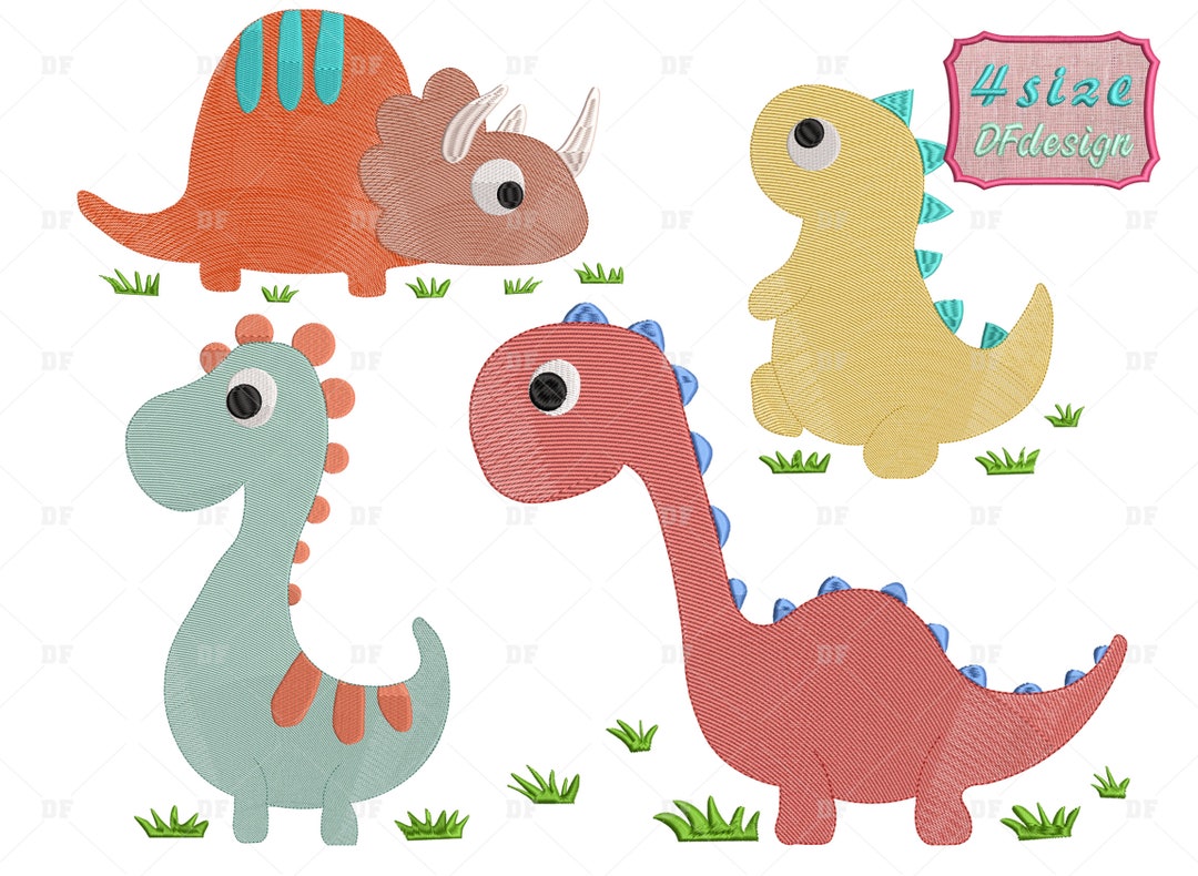 Dino Cute Embroidery Design, Dinosaur Cute Embroidery, Dinosaur ...