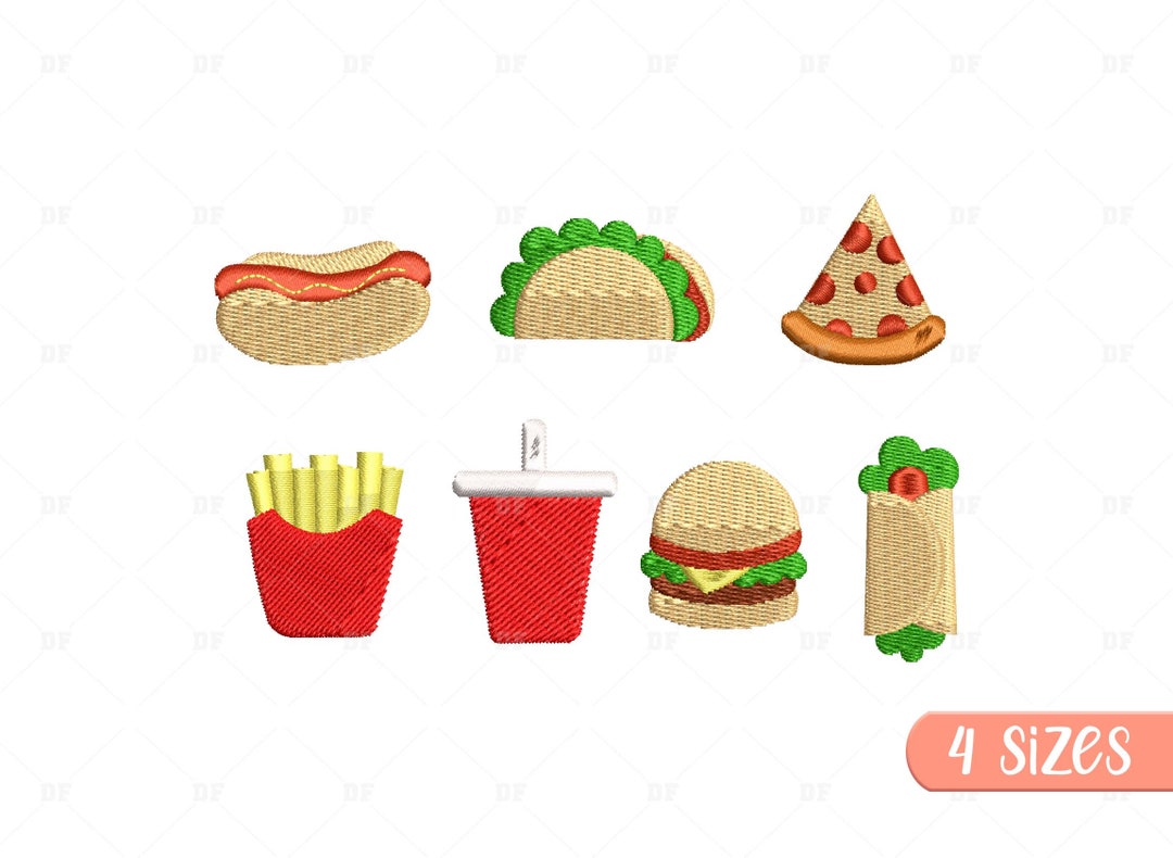 Mini Fast Food Embroidery Designs, Fast Food Embroidery Designs ...