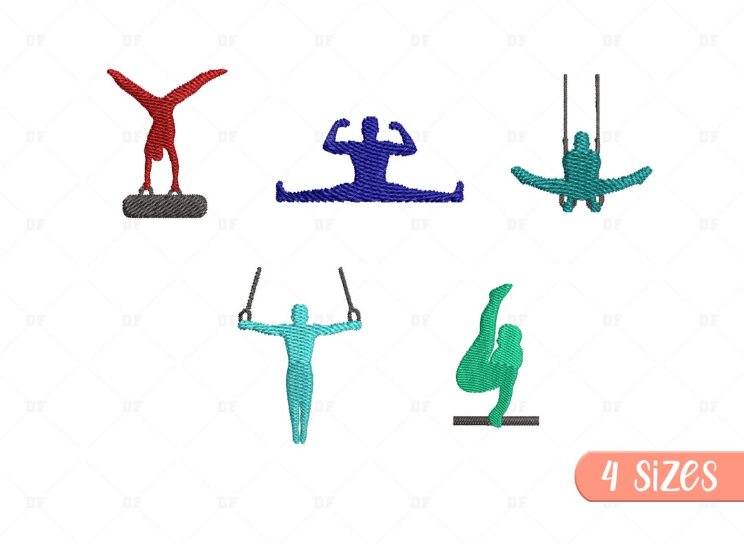 Mini Gymnast Embroidery Design, Men Gymnastics Embroidery Designs ...