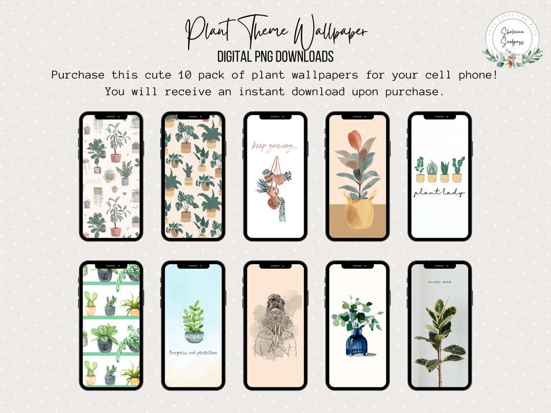 Plant Themed Wallpaper Bundle Plants Botanical Cell Phone Wallpaper ...