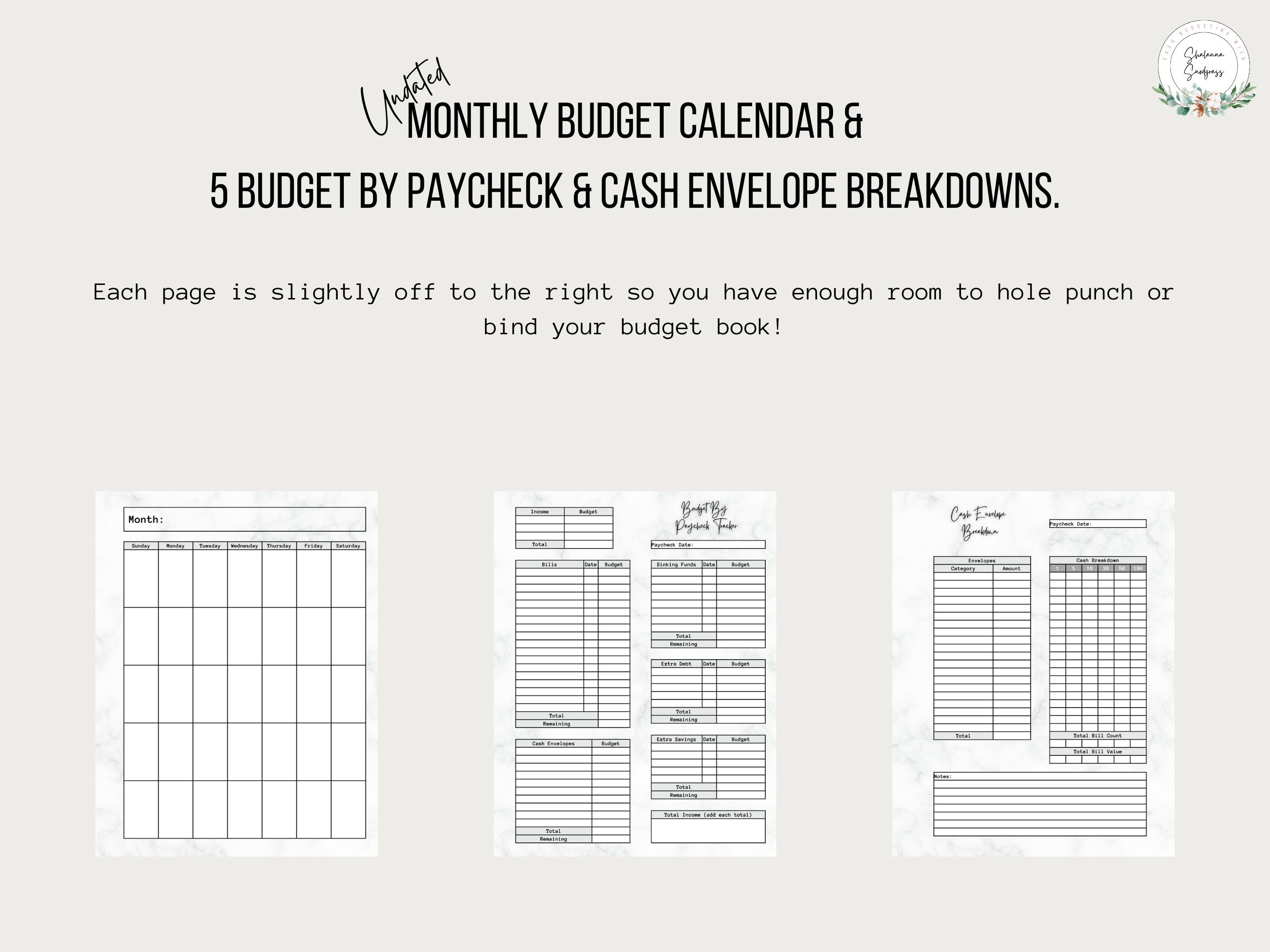 Printable Budget by Paycheck Book PDF Undated Reusable Printable ...