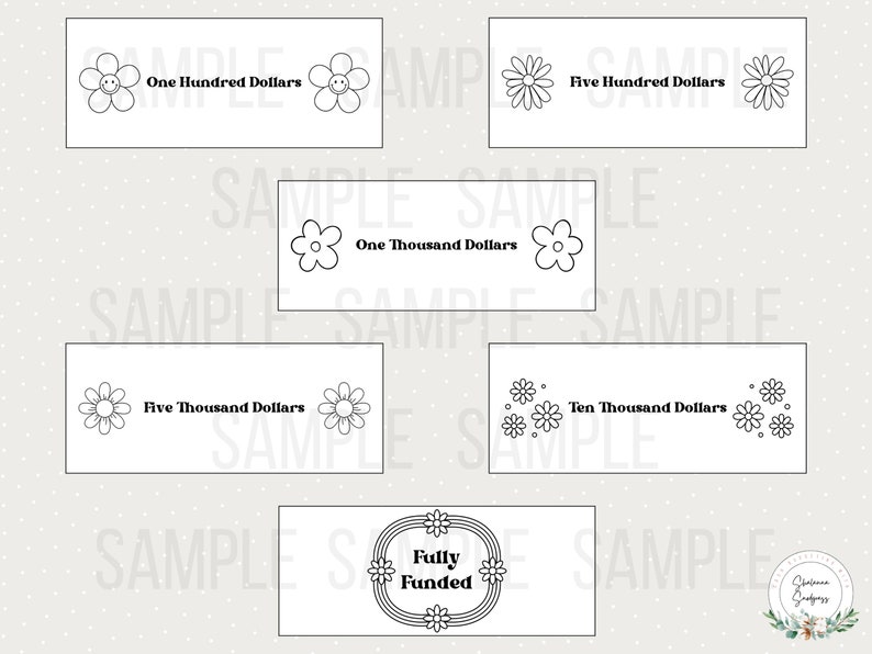 SVG, PNG Retro 6 Bill Placeholders for All Cash Budgeters Cash ...