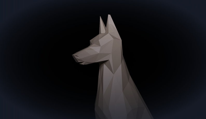 Doberman Pinscher Low Poly 3d Stl Model For 3d Printing Etsy