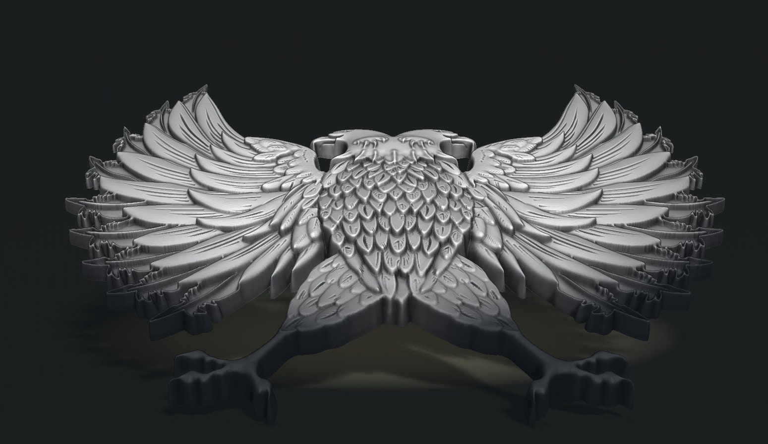Two Headed Eagle 3D STL Model for CNC Router and 3D Printer Digital ...