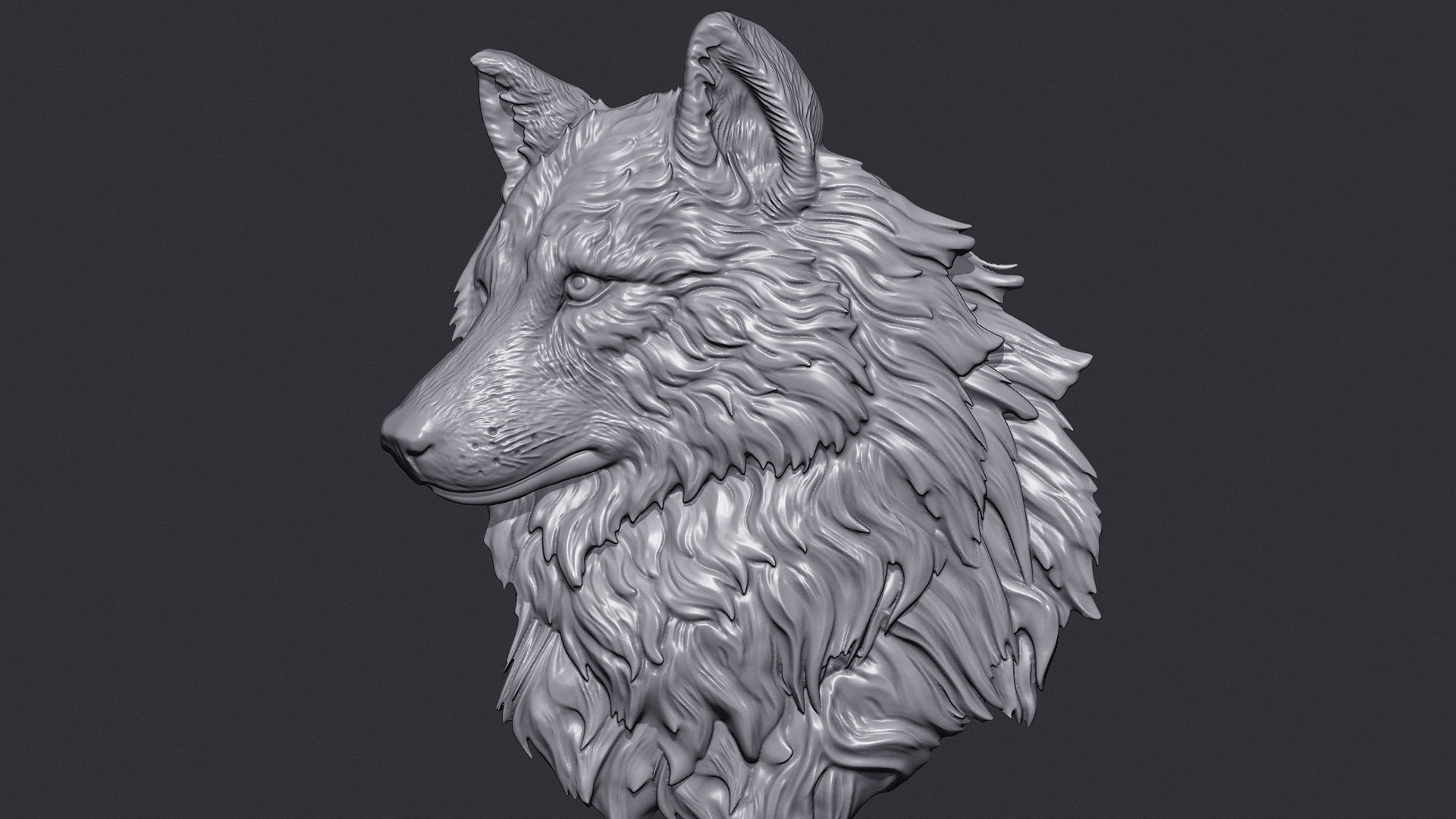 Wolf Head Bas Relief 3D STL Model: CNC Router/3d Printer Digital File ...