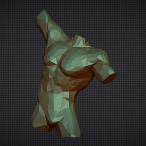 Male Torso Low Poly 3D Print Model Digital File - Etsy