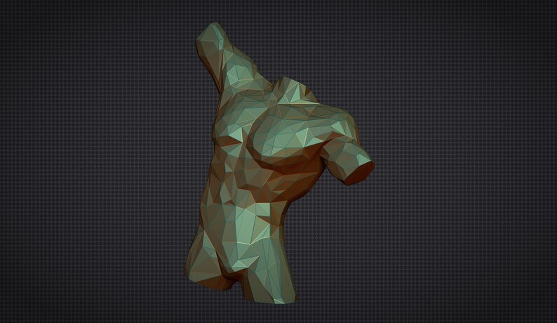 Male Torso Low Poly 3D Print Model Digital File - Etsy