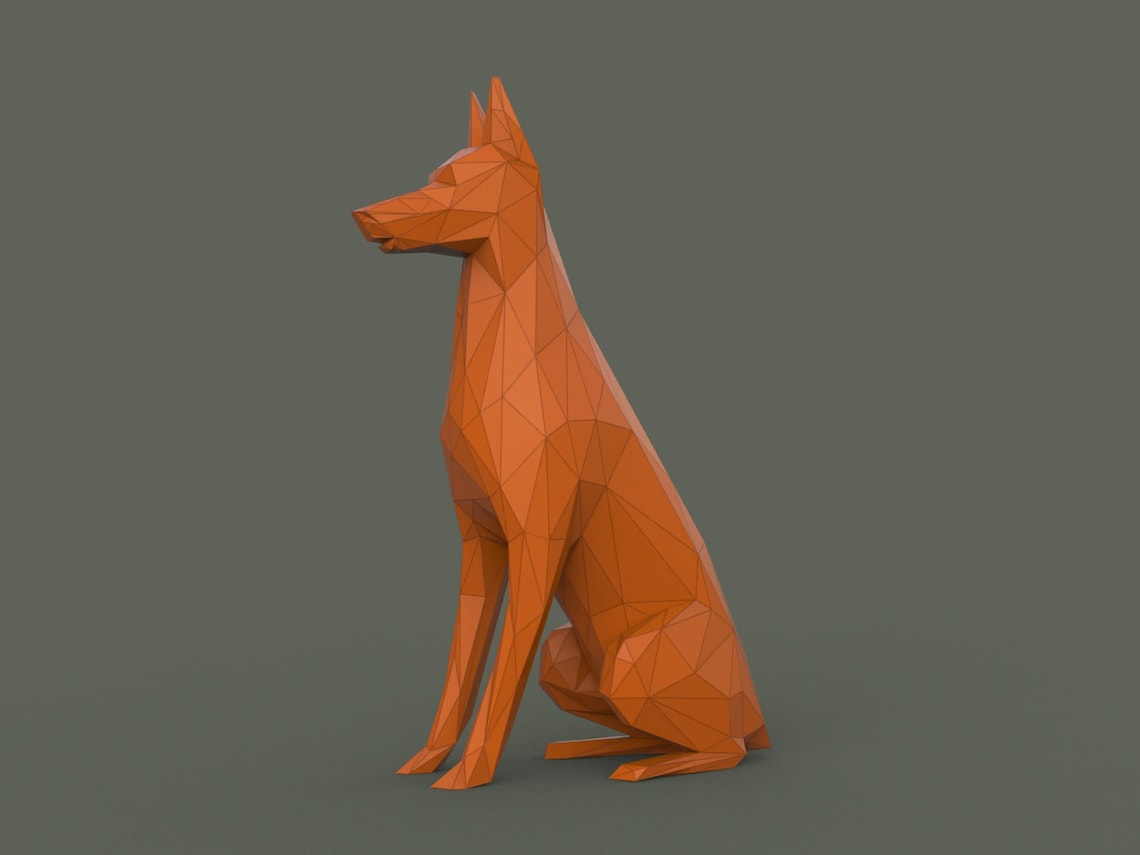 Doberman Pinscher Low Poly 3D STL Model for 3D Printing Digital File - Etsy