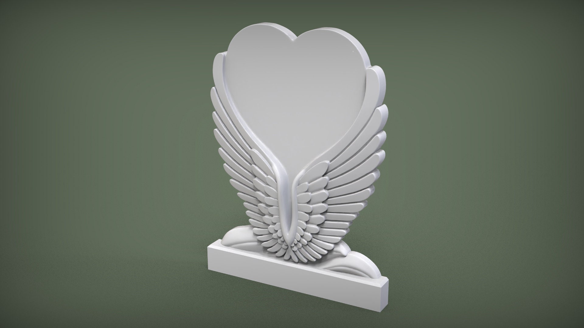 Angel Wings and Heart Memorial 3d Stl Model Cnc and 3d Printer Files - Etsy