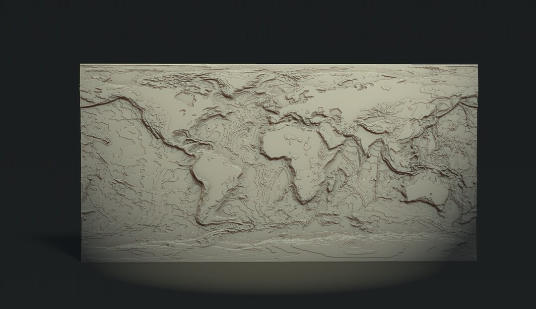 3D World Map STL Model: CNC Router/3d Printer File - Etsy