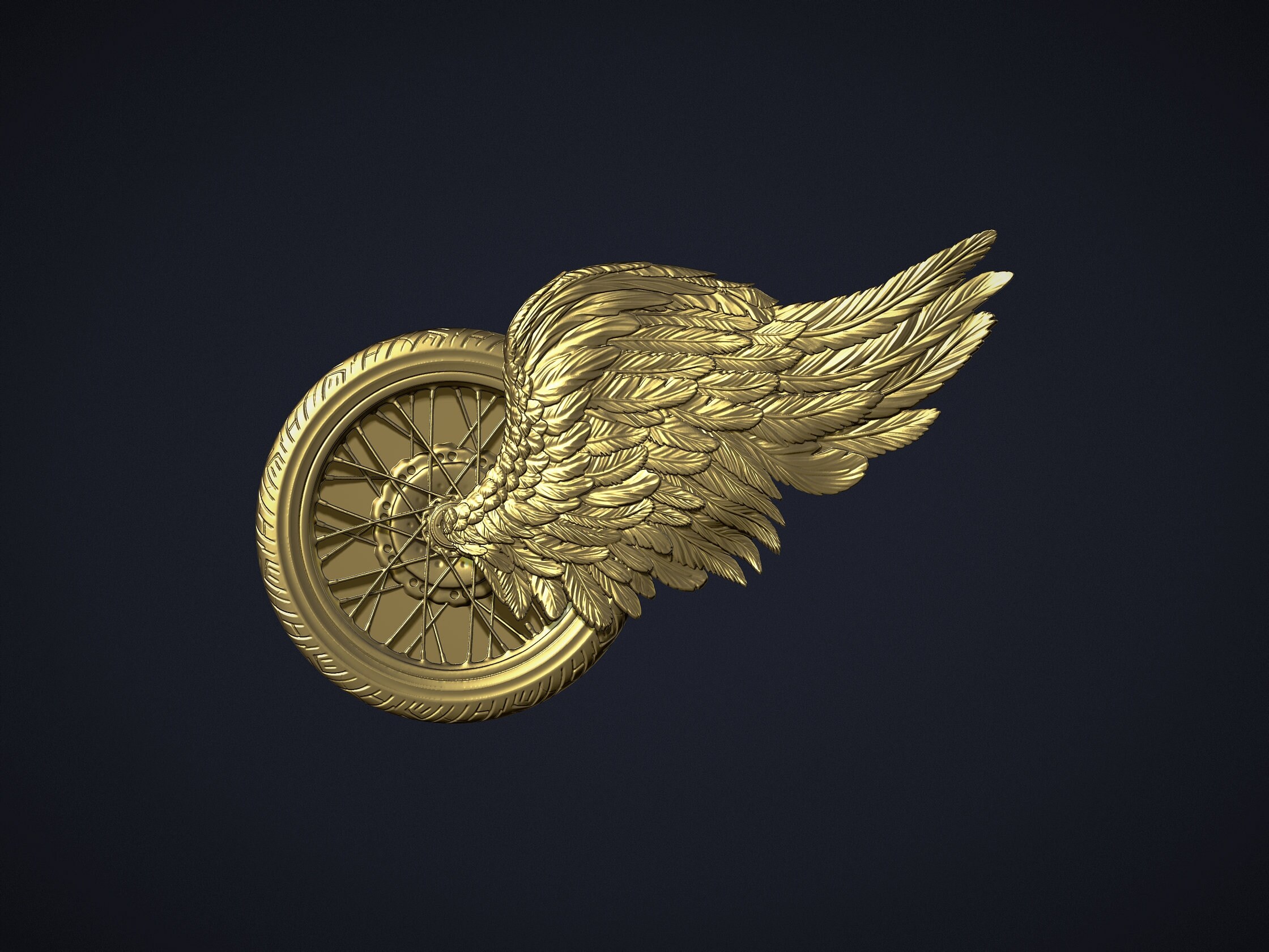 Winged Wheel 3d Stl Model for Cnc Milling or 3d Printing Digital File ...