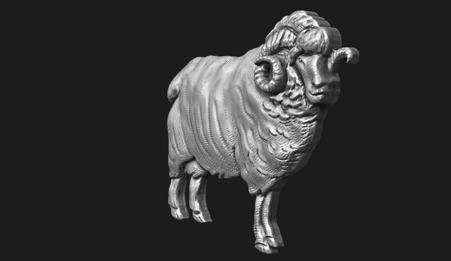 Ram Bas Relief 3D STL Model for CNC Router and 3D Printer Digital File ...