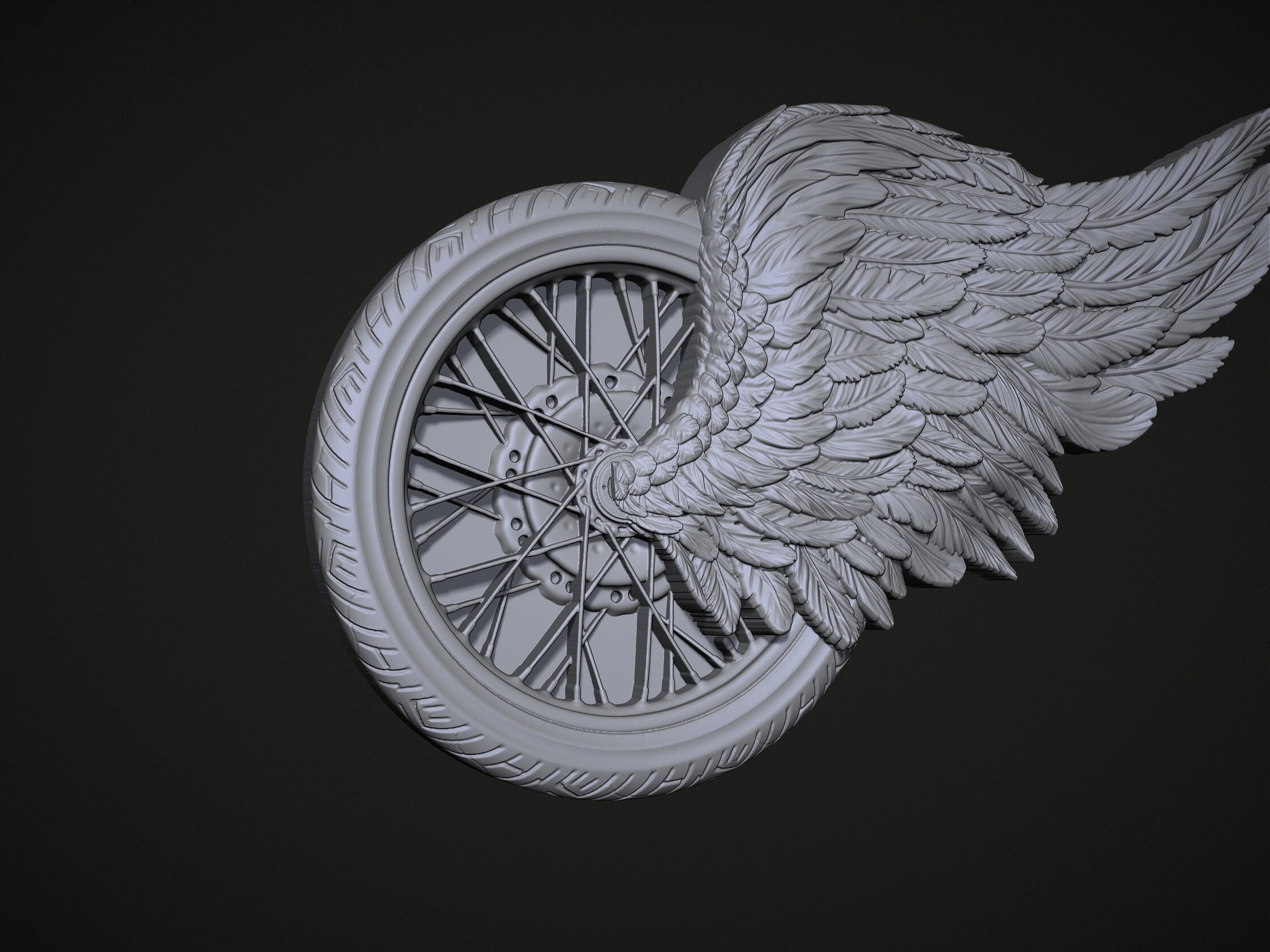 Winged Wheel 3d Stl Model for Cnc Milling or 3d Printing Digital File ...