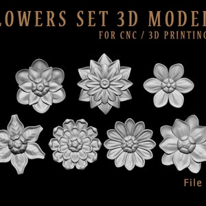 Flowers 3D STL Model for CNC Router or 3D Printer Digital Files - Etsy