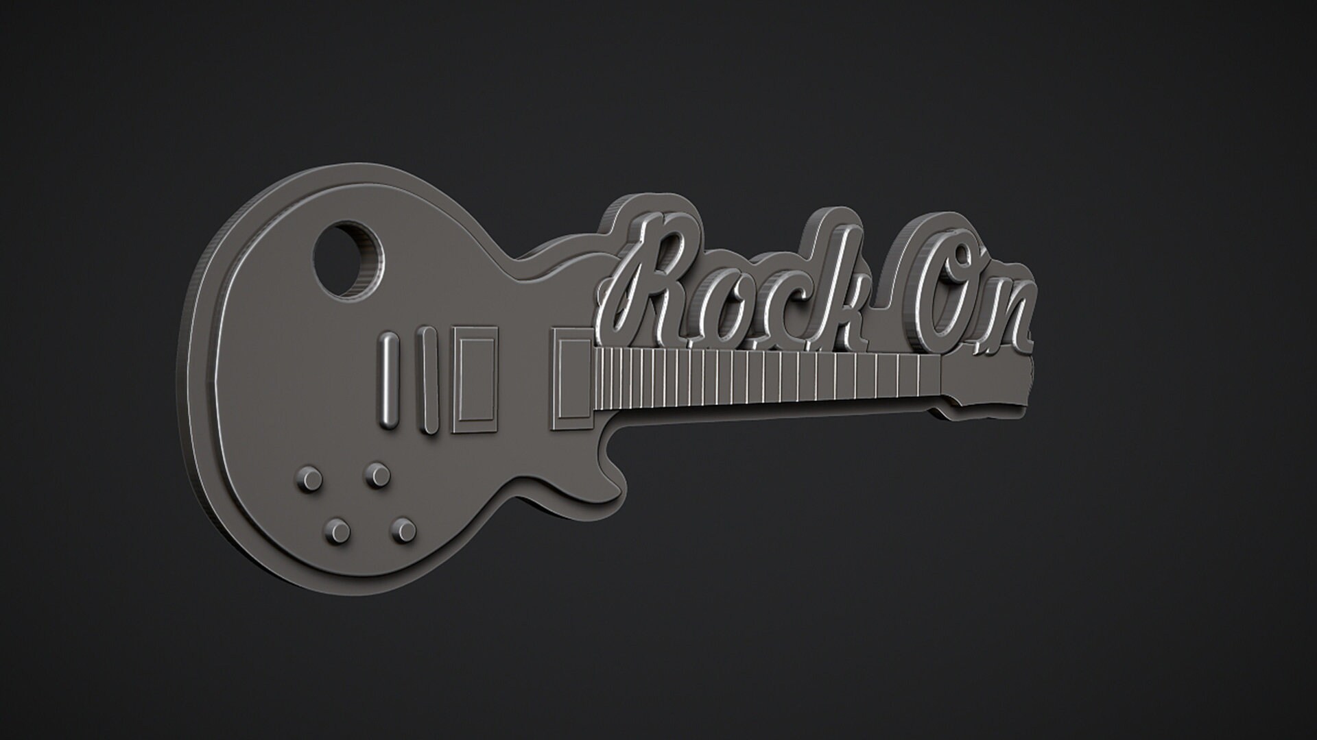 Guitar Keychain 3D STL Model for 3D Printing or Cnc Milling, Digital ...