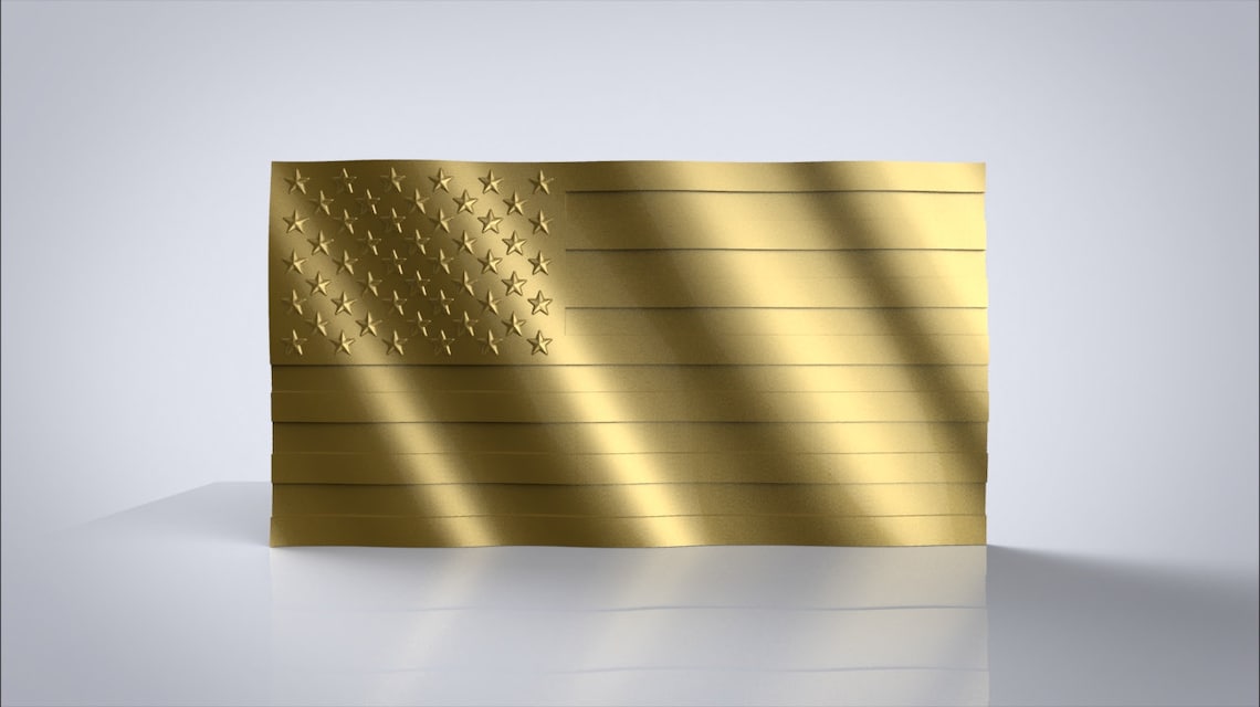 American Flag 3D STL Model for CNC Router Engraver Carving Machine ...