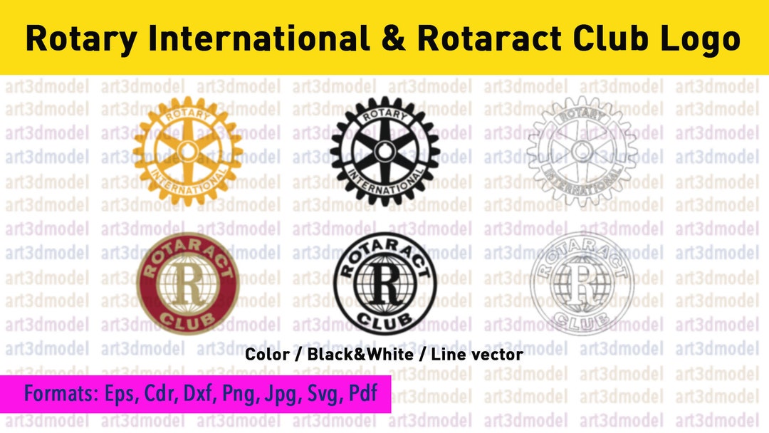 Rotary & Rotaract Club Logo Vector, Eps, Cdr, Dxf, Png, Jpg, Svg, Pdf - Digital Files - Etsy
