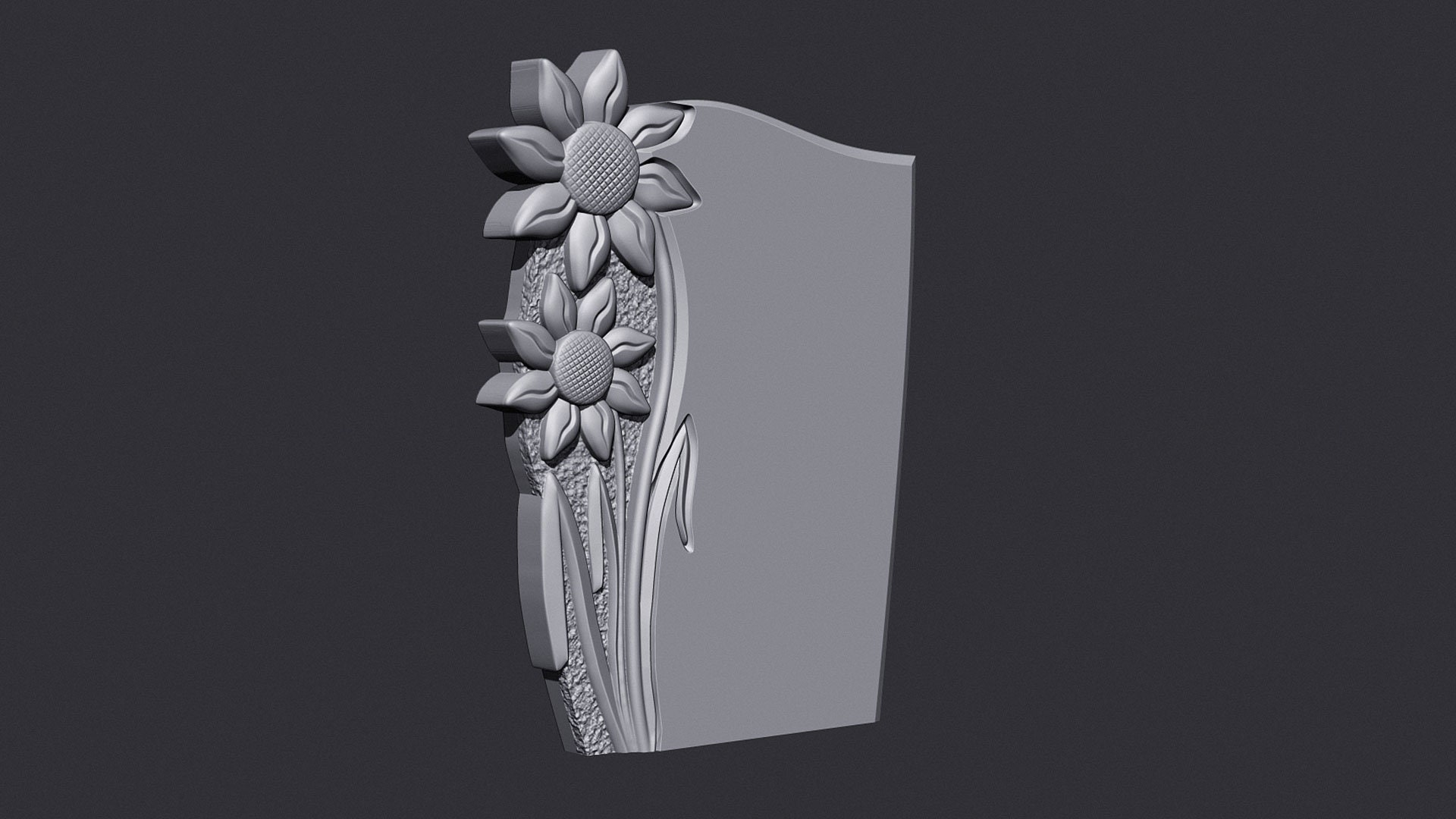 Flower Tombstone 3D Stl Model Cnc Engraving Digital File - Etsy